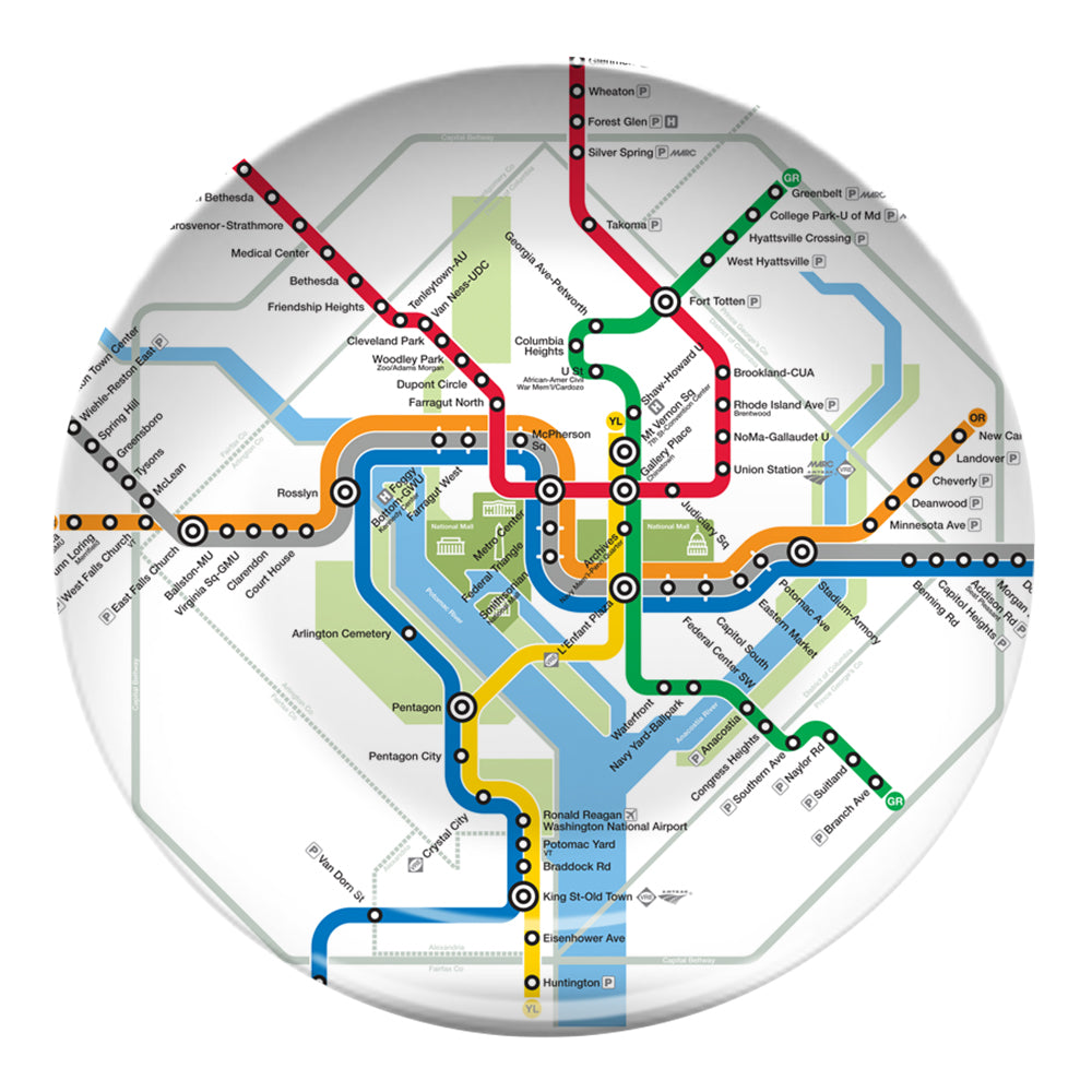 Washington DC Metro Map Resin Plate – DCMetroStore