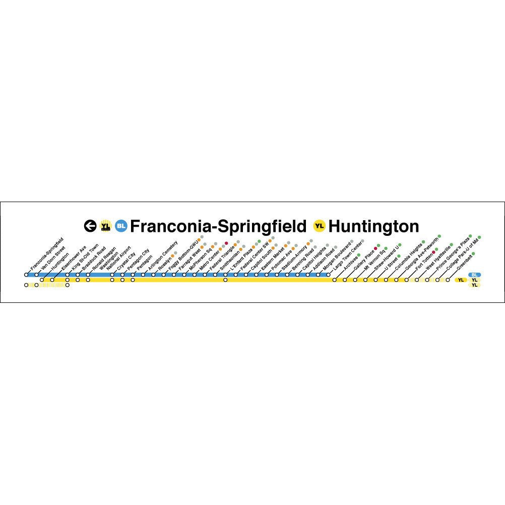 Yellow Blue (Franconia Springfield / Huntington) Poster – DCMetroStore